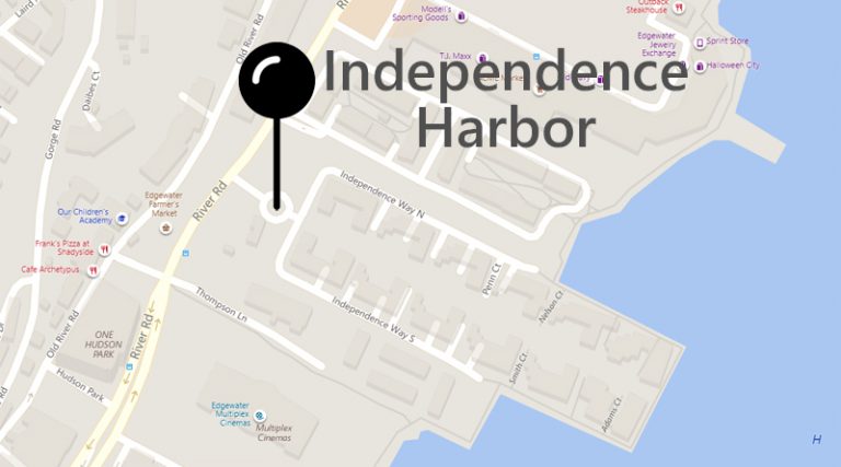 Independence Harbor waterfront community in Edgewater New Jersey